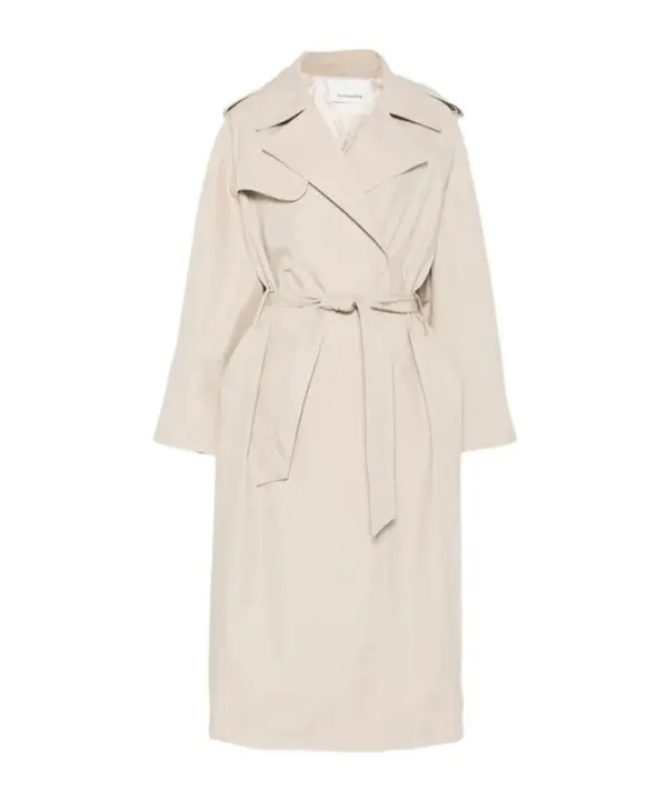 THE FRANKIE SHOP Riva Oversized Trench Coat - White