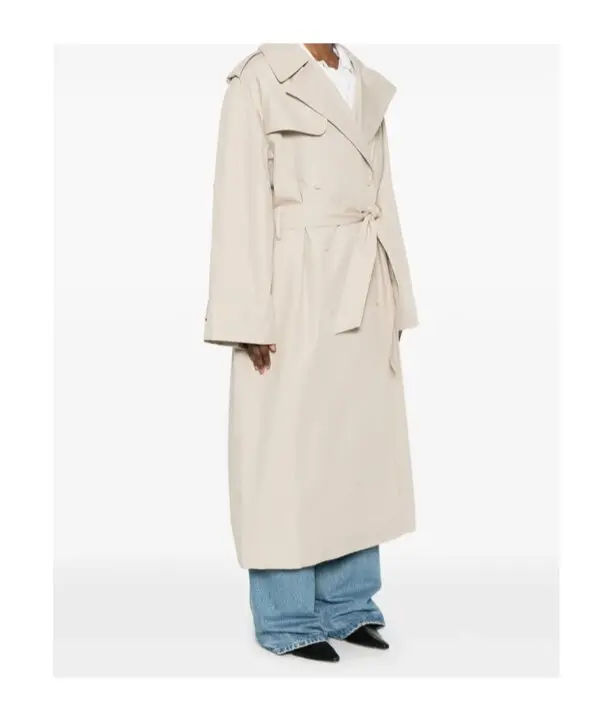 THE FRANKIE SHOP Riva Oversized Trench Coat - White