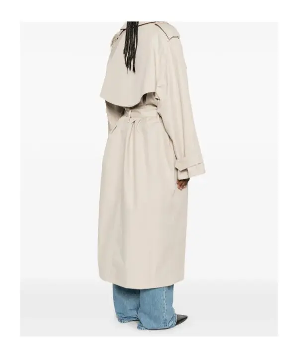THE FRANKIE SHOP Riva Oversized Trench Coat - White