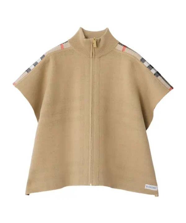 Burberry Reversible Checked Knitted Cape