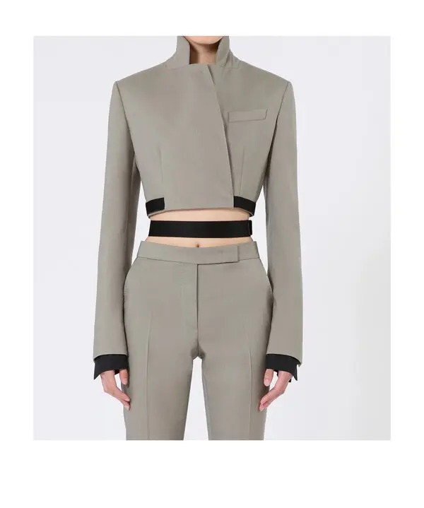 Max Mara Cropped Notched Lapel Jacket