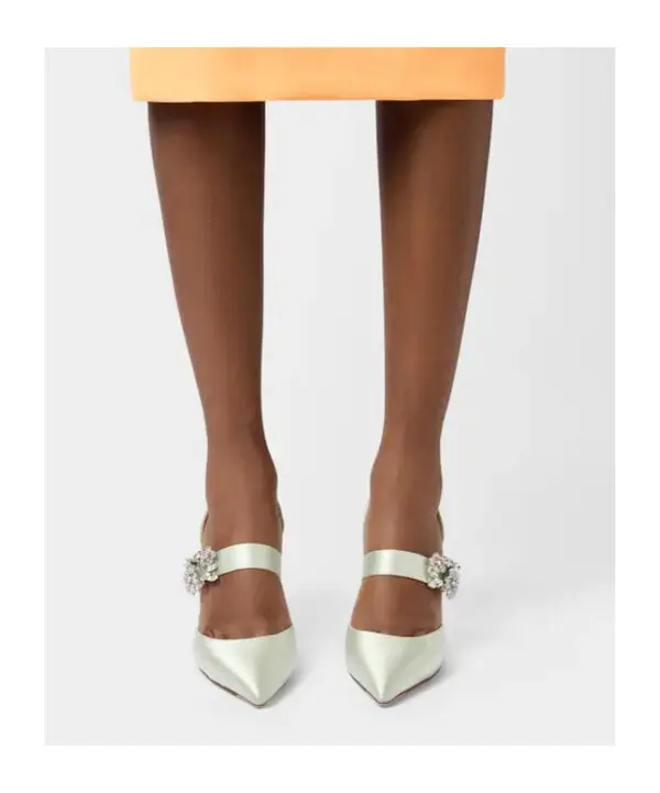 ROGER VIVIER Mary Jane Pumps With Crystal Buckle