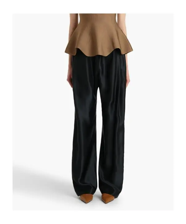 Khaite Rohen Satin Pants - Black