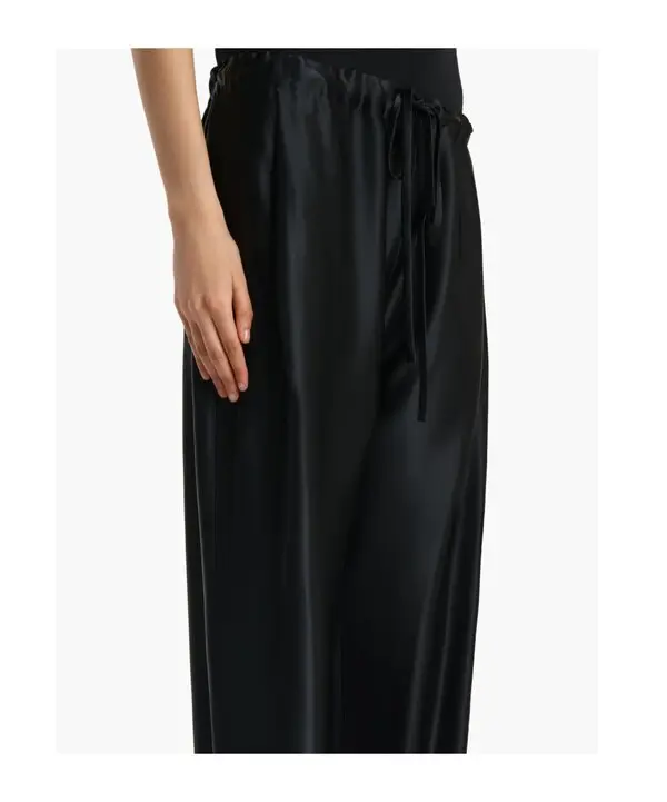 Khaite Rohen Satin Pants - Black