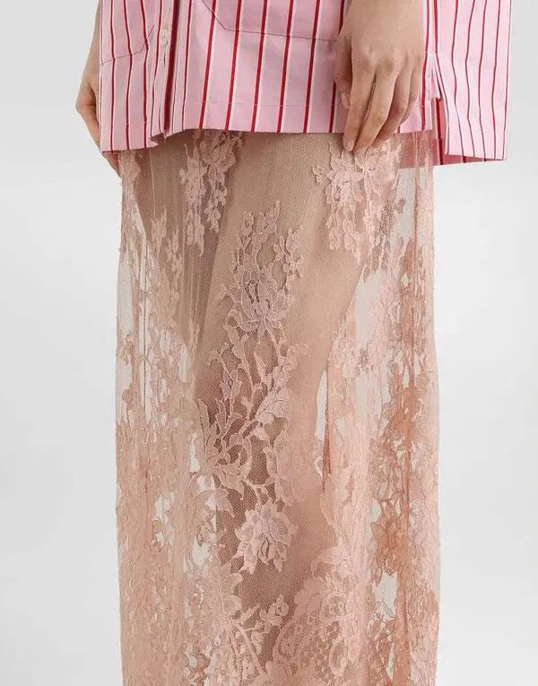 Dolce & Gabbana Chantilly Lace Midi Skirt