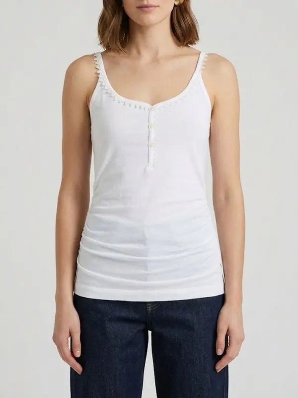 Jacquemus Le Debardeur Clavela" Ribbed Tank Top - White