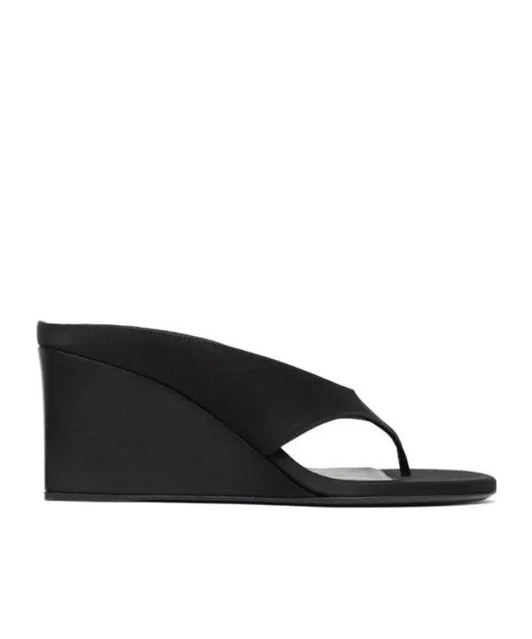 Alaïa Wedge Thong Heeled Sandals - Black