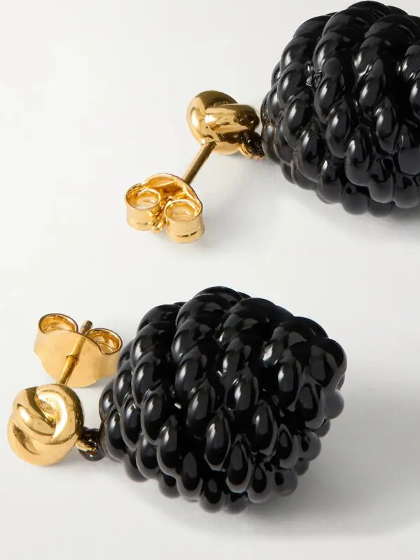 TOTEME Sculptural Drop Earrings - Black