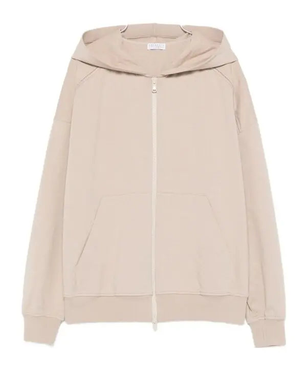 Brunello Cucinelli Long-sleeve Zip-up Hoodie - Nude