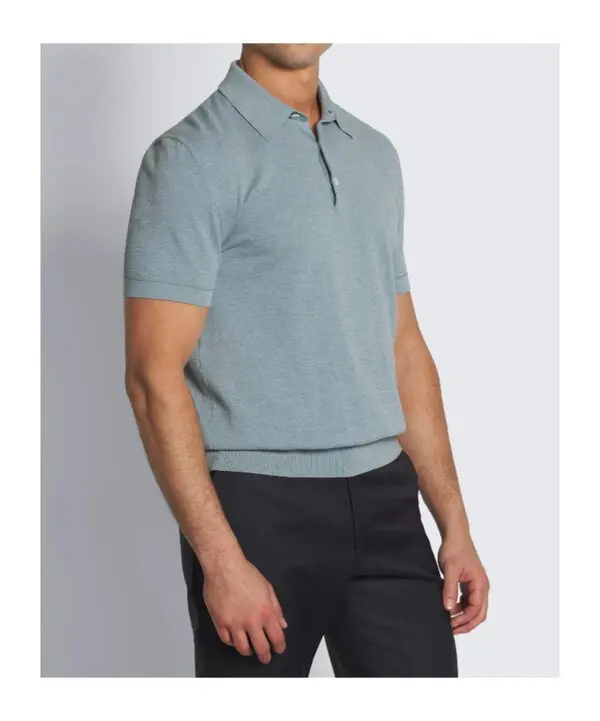 Brioni Island Pique Cotton Polo Shirt - Light Blue