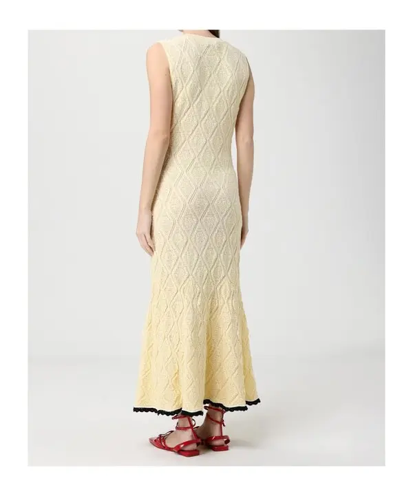 SELF-PORTRAIT Pointelle Knit Midi Dress