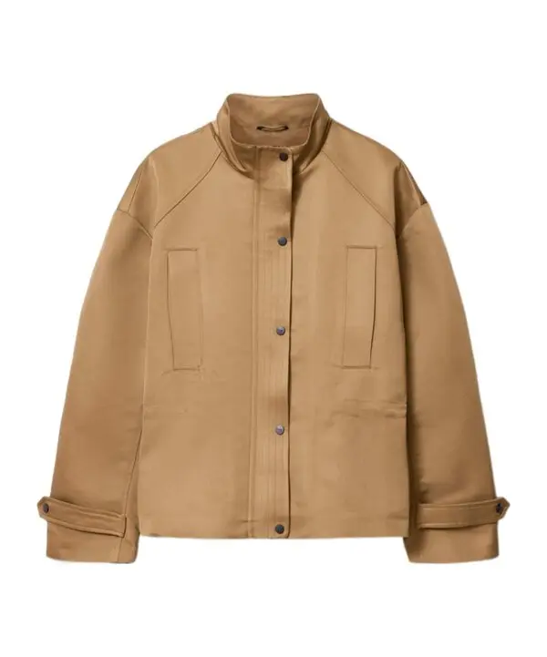 ALLSAINTS Luellah Stand Collar Jacket - Greige Brown