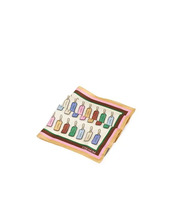 COACH Printed Silk Scarf - White