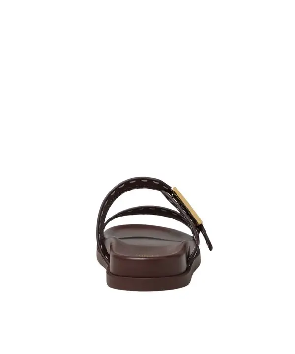 Fendi Ff Baguette Leather Slides