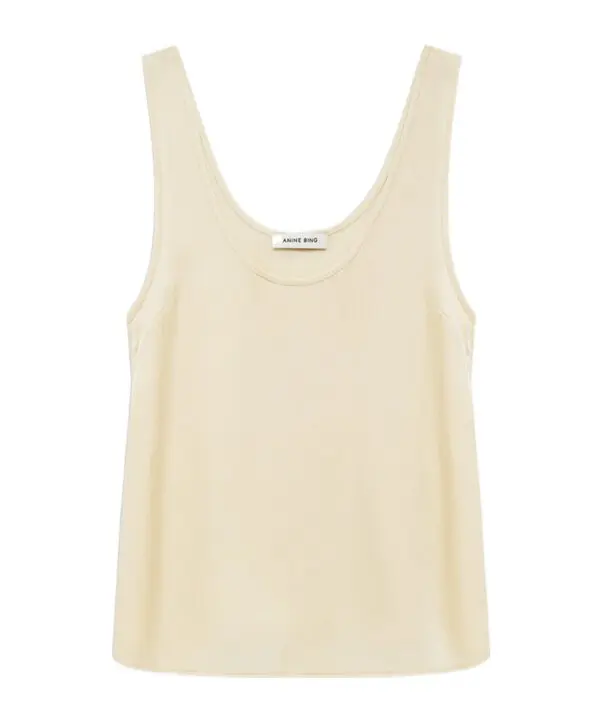 ANINE BING Lea Silk Tank - Cream