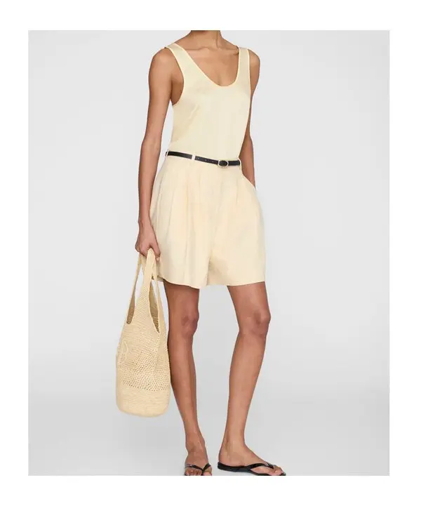 ANINE BING Lea Silk Tank - Cream