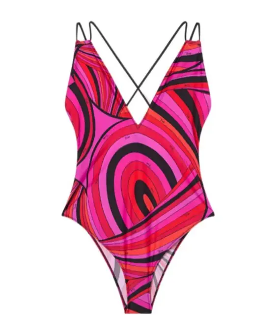 Emilio Pucci Marmo Printed One-piece Swimsuit - Red