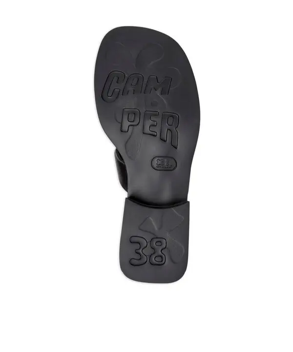 Camper Dana Leather Sandals With Floral Appliqu