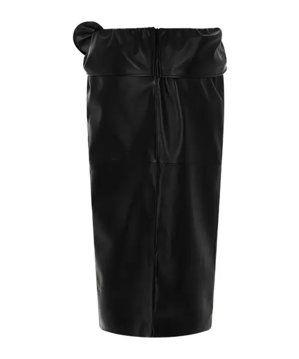 Magda Butrym Draped Leather Midi Skirt