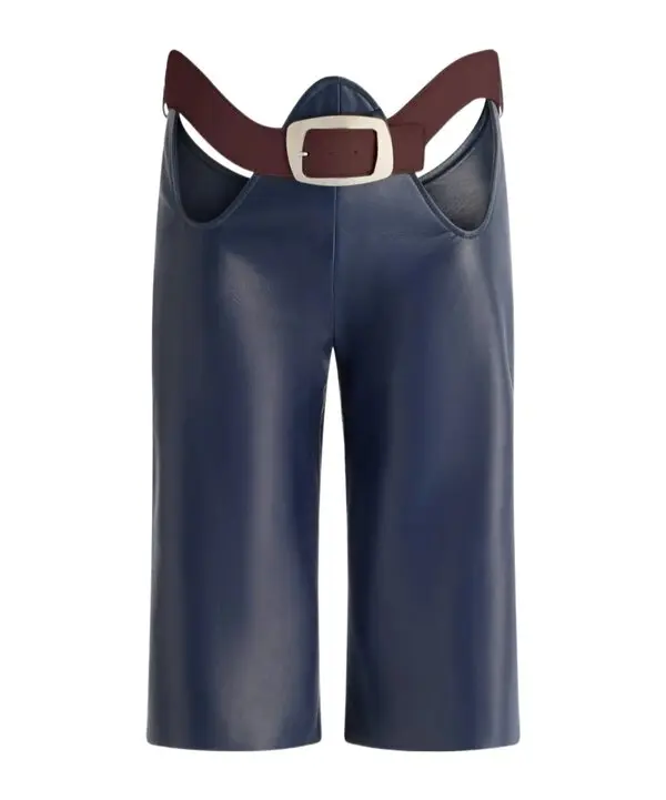 JEAN PAUL GAULTIER Cut-out Leather Bermuda Shorts