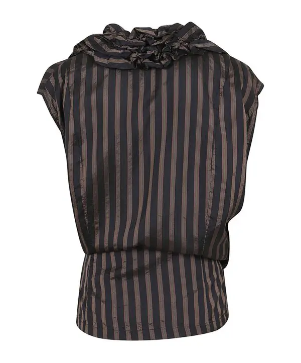 Dries Van Noten Striped Ruffled Top - No