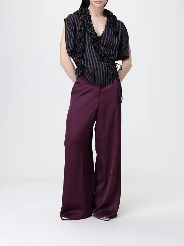 Dries Van Noten Striped Ruffled Top - No