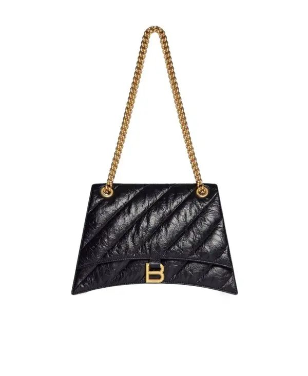 Balenciaga Crush Medium Shoulder Bag - Black