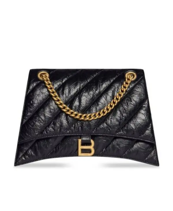 Balenciaga Crush Medium Shoulder Bag - Black