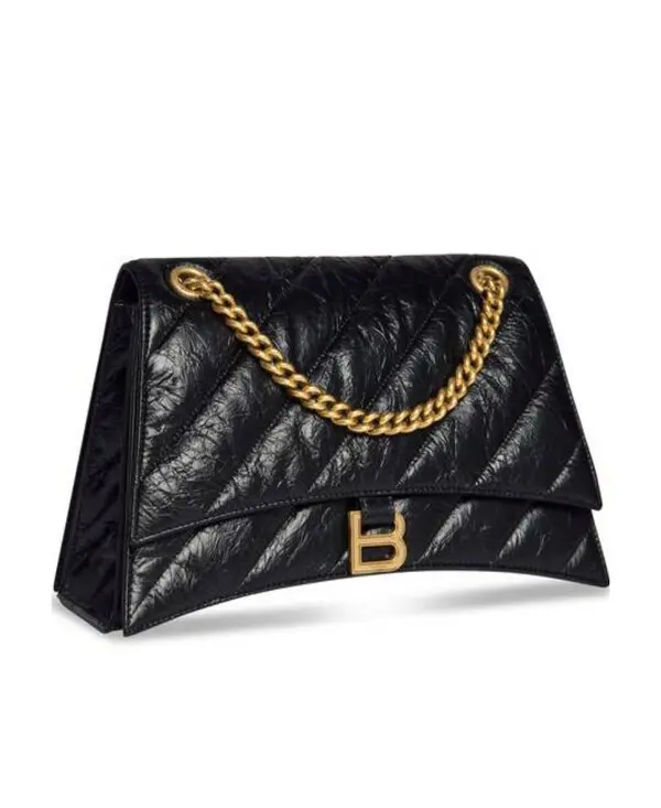 Balenciaga Crush Medium Shoulder Bag - Black