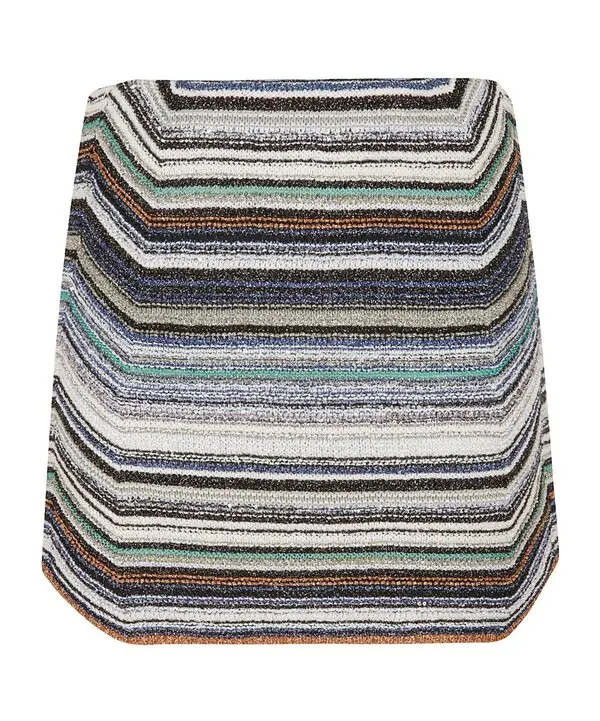 Missoni Metallic Striped Knitted Skirt - Gray