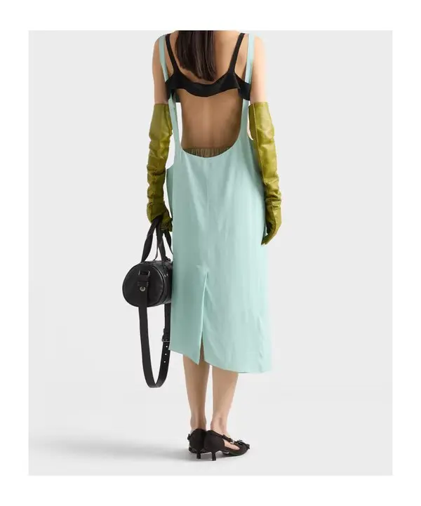 Prada Crepe De Chine Sleeveless Top - Black