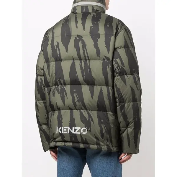 Kenzo Puffer Jacket With Camouflage Print