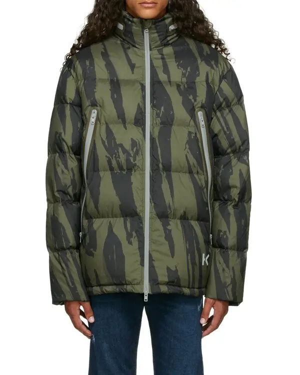 Kenzo Puffer Jacket With Camouflage Print