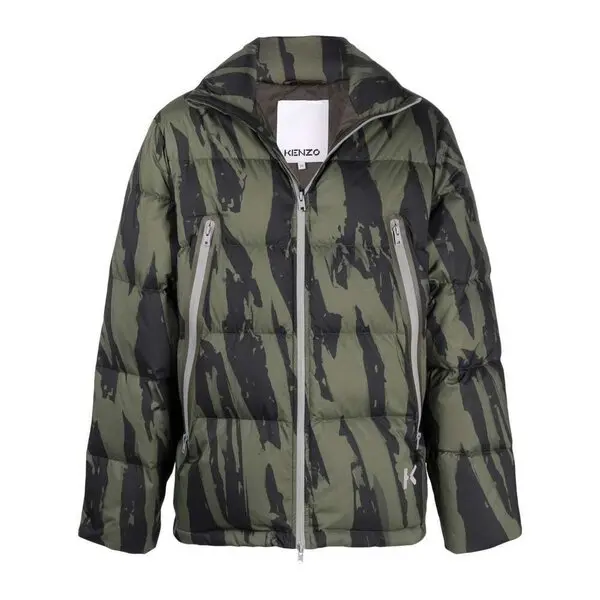 Kenzo Puffer Jacket With Camouflage Print