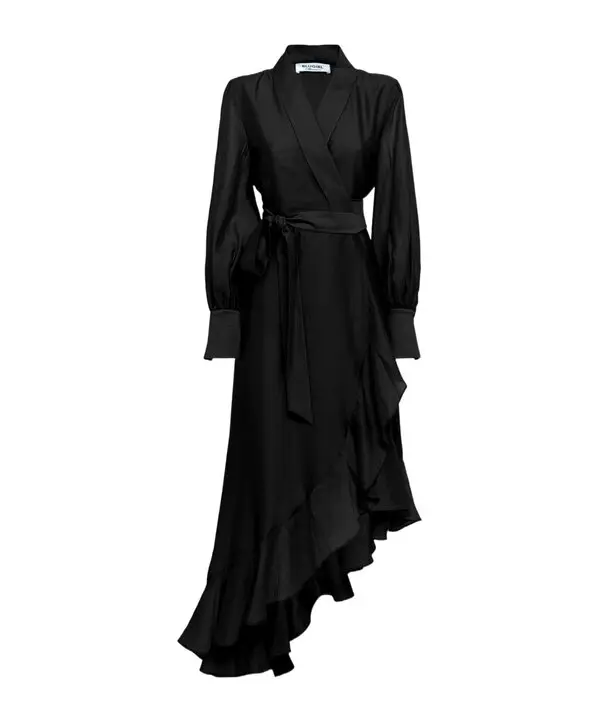 BLUGIRL Long-sleeved Wrap Dress With Ruffles