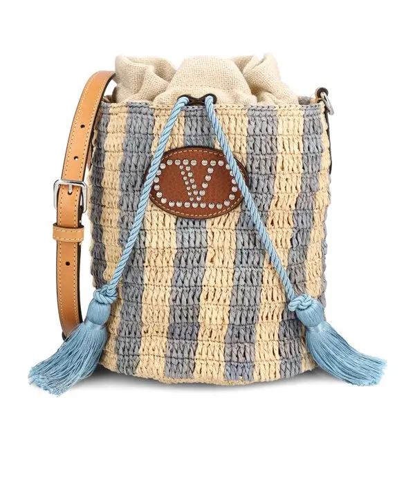 Valentino Garavani Vlogo Signature Striped Bucket Bag - Multicolor