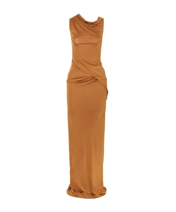 Rick Owens Draped Jersey Gown - Gold