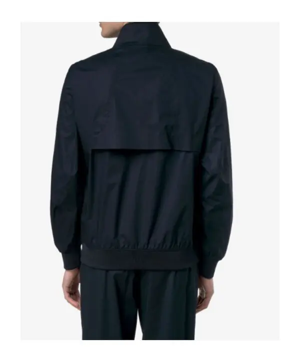 K-WAY Stand-collar Zip Jacket With Ribbed Cuffs And Hem - Blue