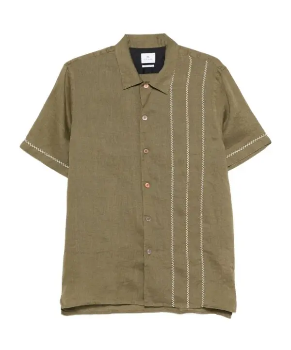 Paul Smith Embroidered Short-sleeve Shirt - Gray