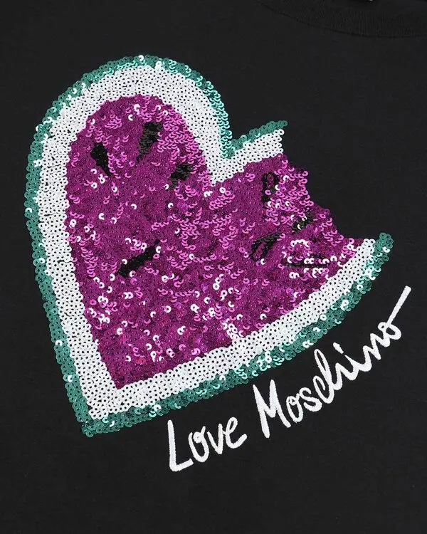 Moschino Sequined Heart Logo T-shirt