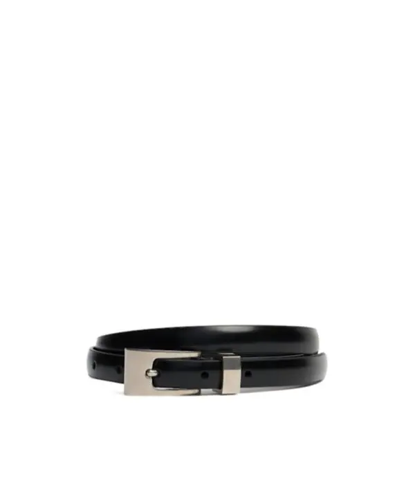 THE ROW Downtown Bright Leather Belt - Black