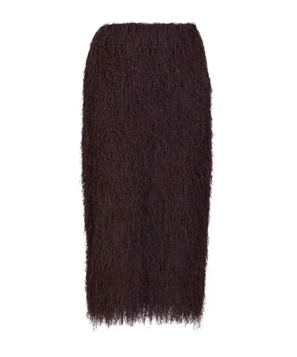 Dries Van Noten Sokna Fringed Skirt - Black