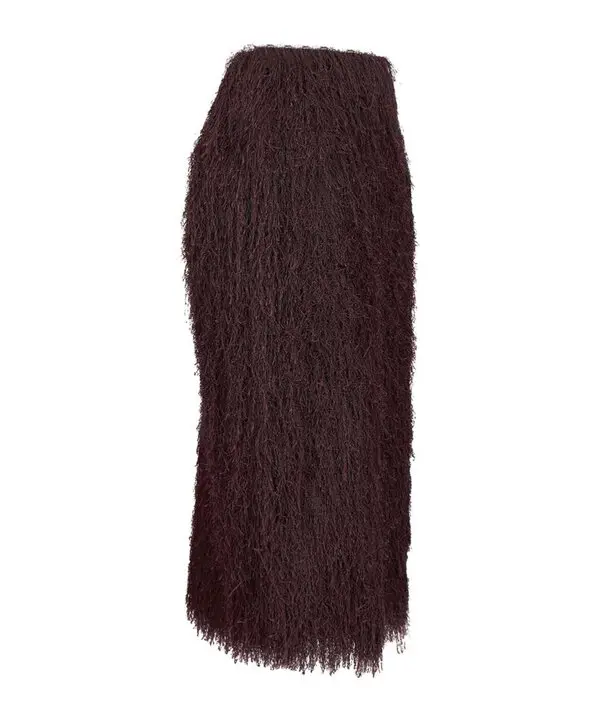 Dries Van Noten Sokna Fringed Skirt - Black