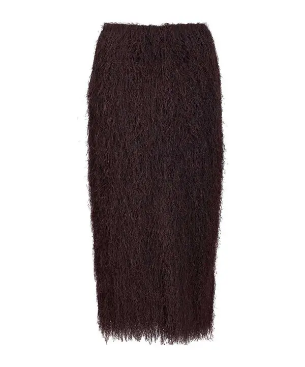 Dries Van Noten Sokna Fringed Skirt - Black
