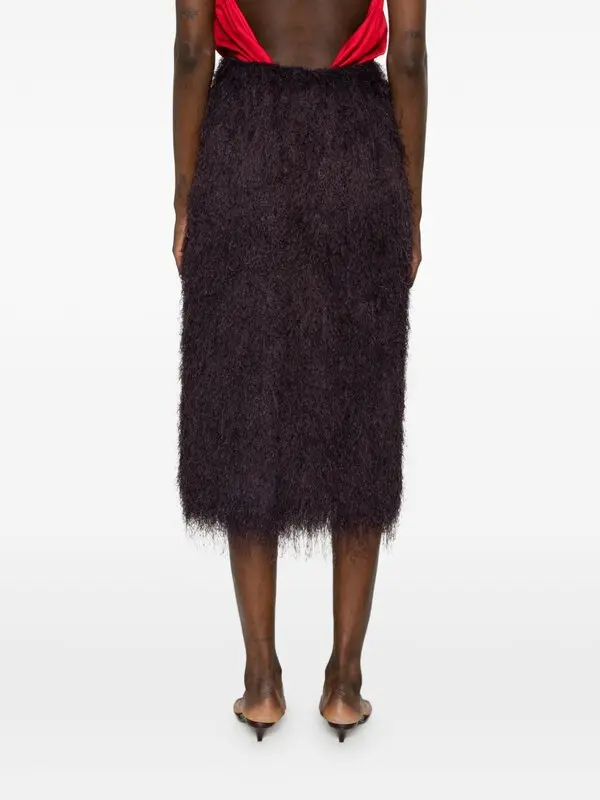 Dries Van Noten Sokna Fringed Skirt - Black