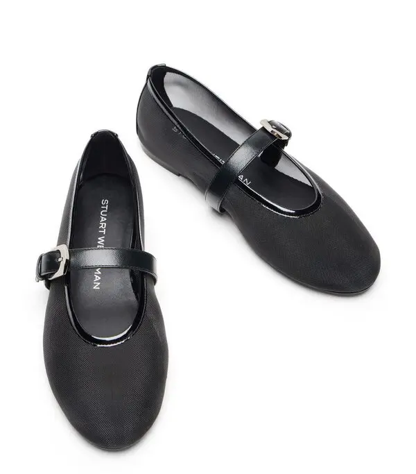 STUART WEITZMAN Round Toe Buckled Flats