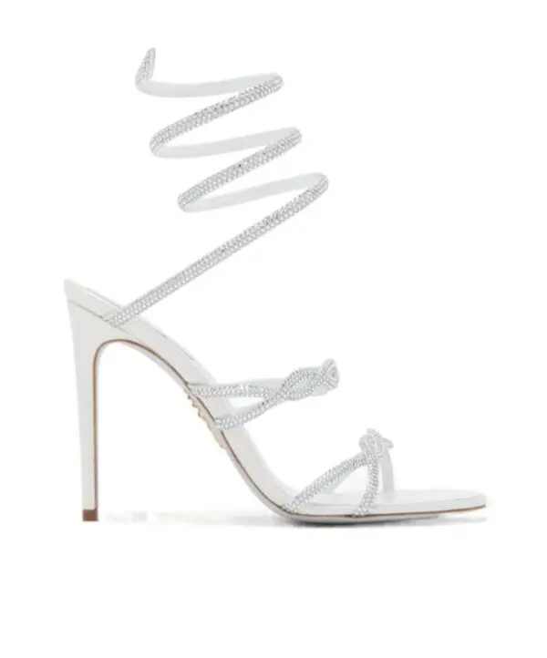 Rene Caovilla Embellished Stiletto Sandals - Ivory
