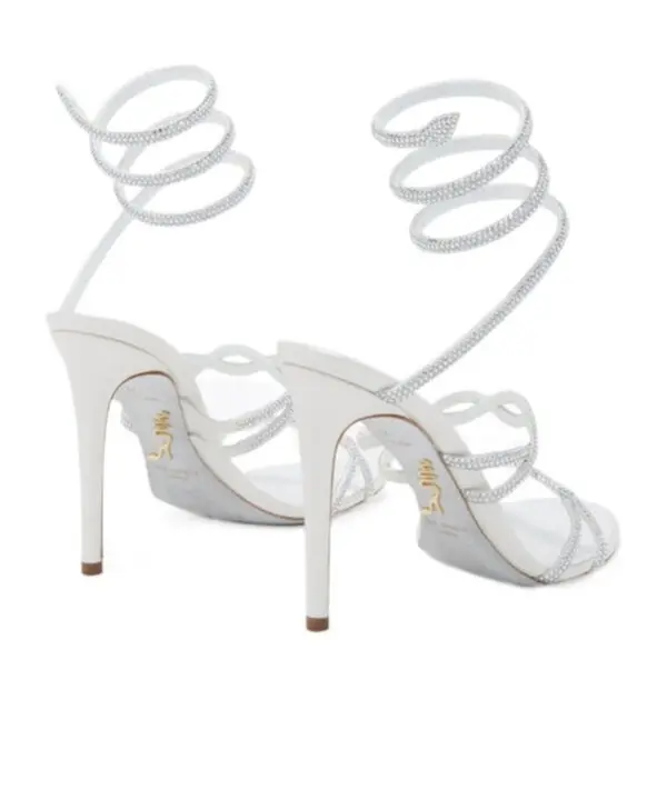 Rene Caovilla Embellished Stiletto Sandals - Ivory