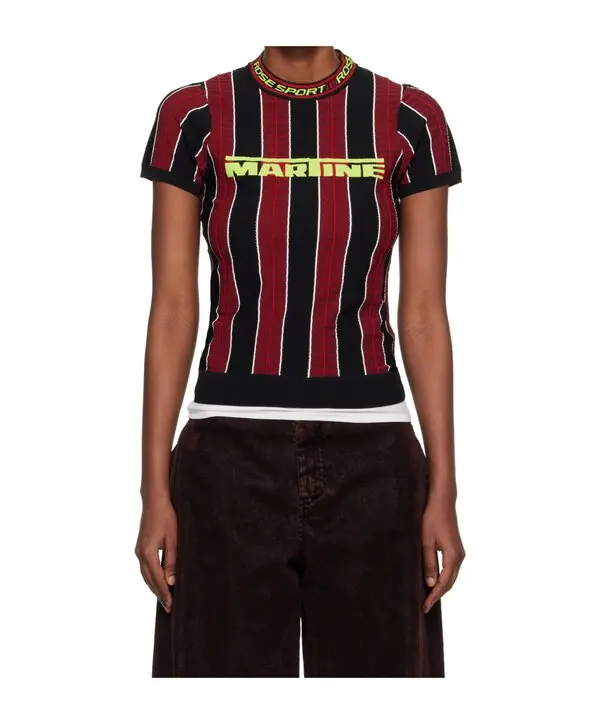 Martine Rose Logo Striped T-shirt - Black