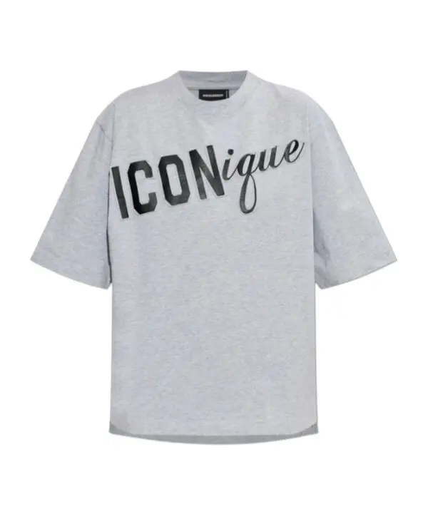 Dsquared2 Short Sleeve Crewneck T-shirt With Iconique Logo - Grey